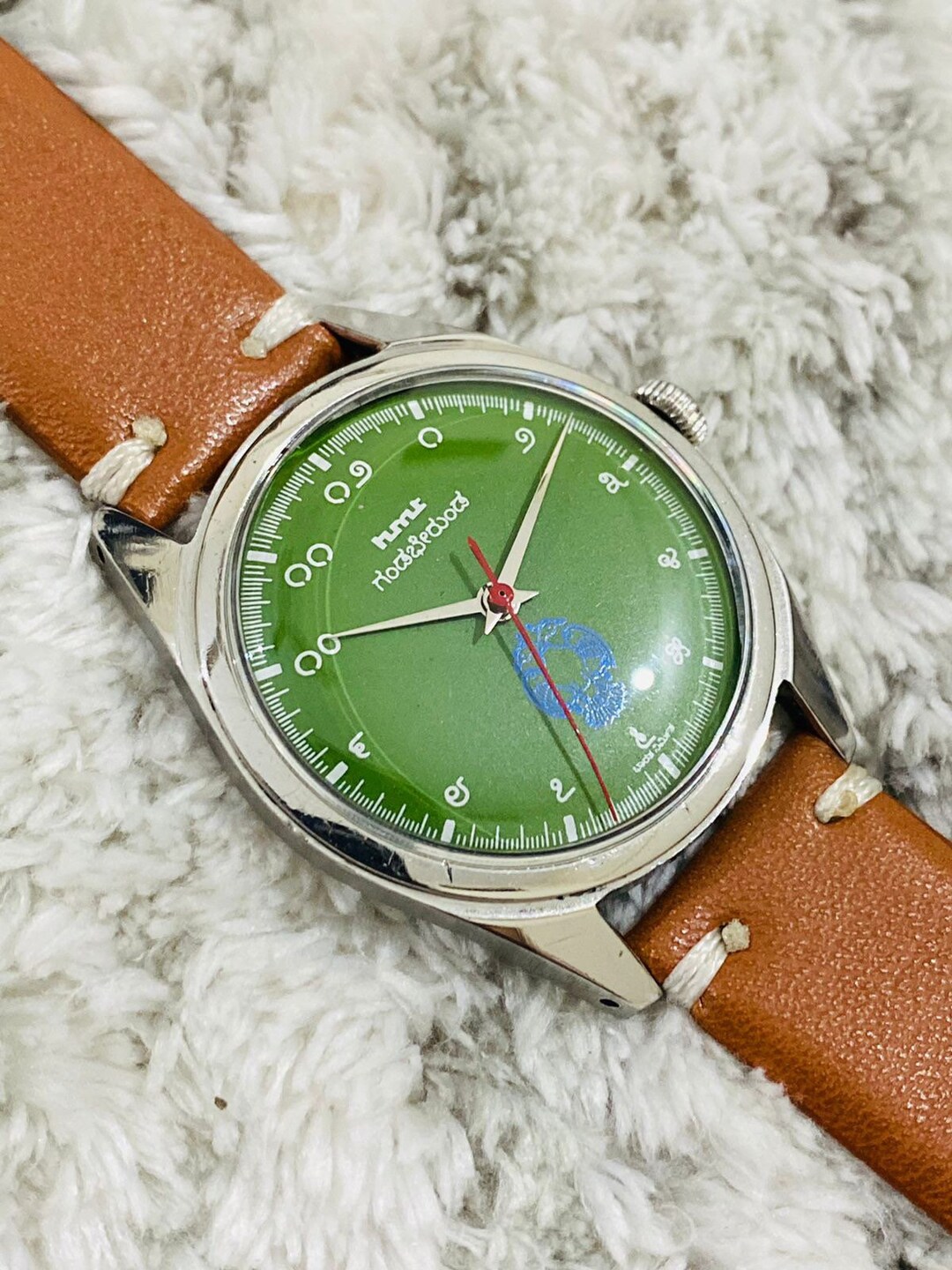 HMT Gandaberunda Kannada Manual Winding Green Dial 17jewels Men’s Wrist ...