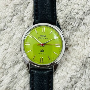 Vintage HMT Chinar Manual Winding Rare Green Dial 17jewels Men’s Wrist ...