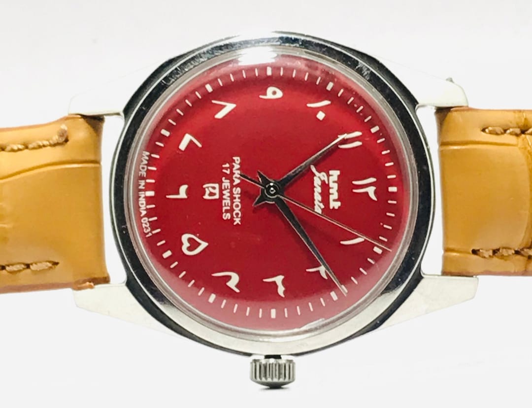 HMT Janata Arabic Numerals Red Dial Mechanical Handwinding 17jewels ...