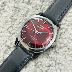 Vintage HMT Janata Manual Winding Rare Maroon Dial 17jewels Men’s Wrist ...