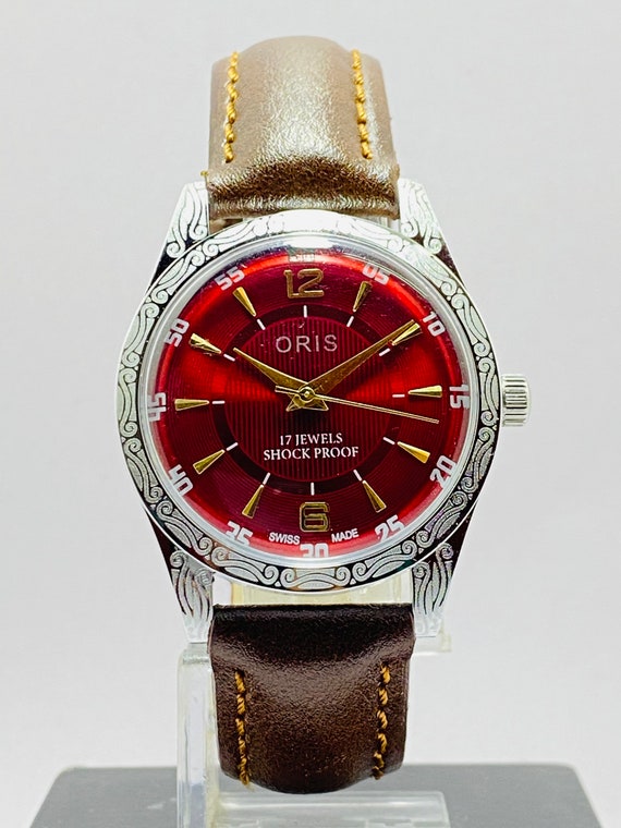 Rare Vintage ORIS Red Dial Mechanical Hand Winding FH… - Gem