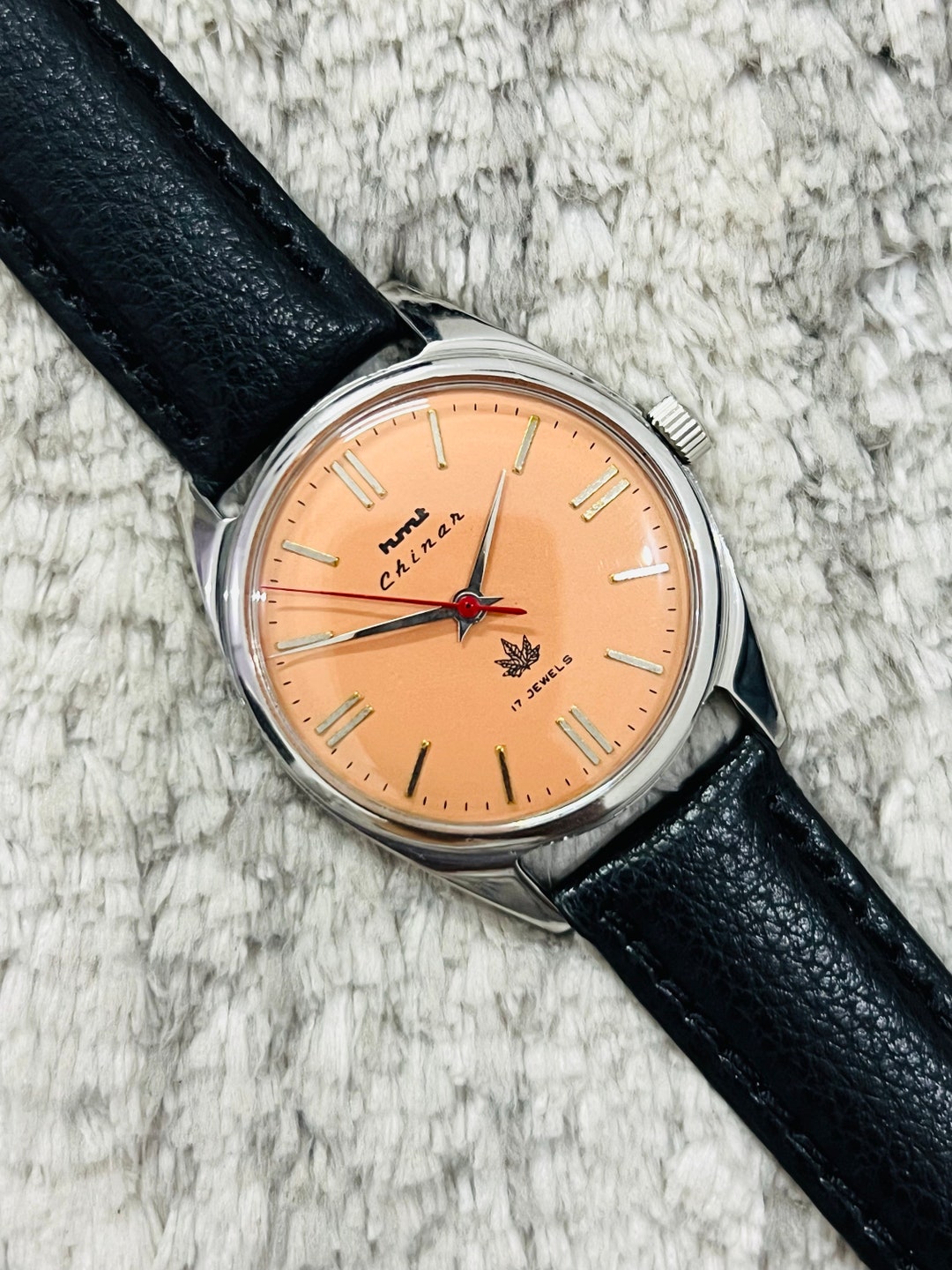 Vintage HMT Chinar Manual Winding Salmon Dial 17jewels Men’s Wrist ...