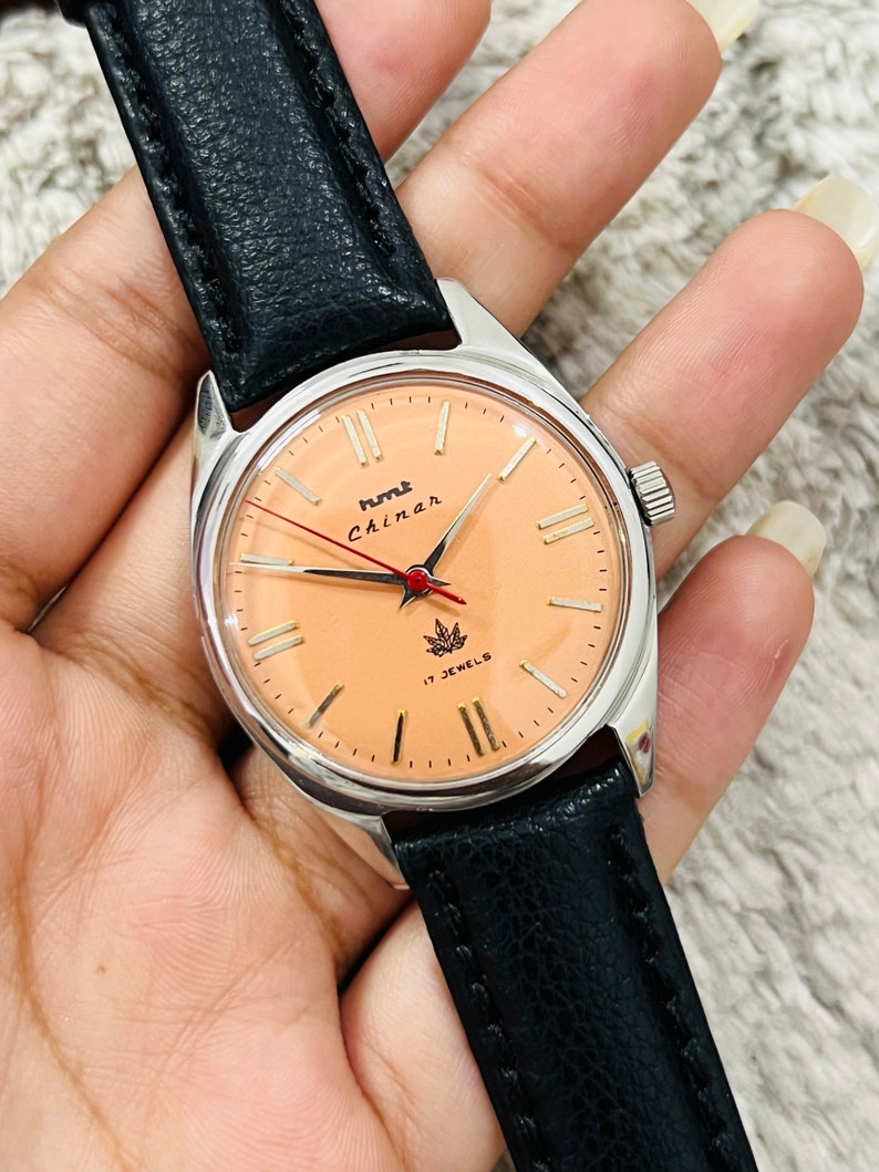 Vintage HMT Chinar Manual Winding Salmon Dial 17jewels Men’s Wrist ...