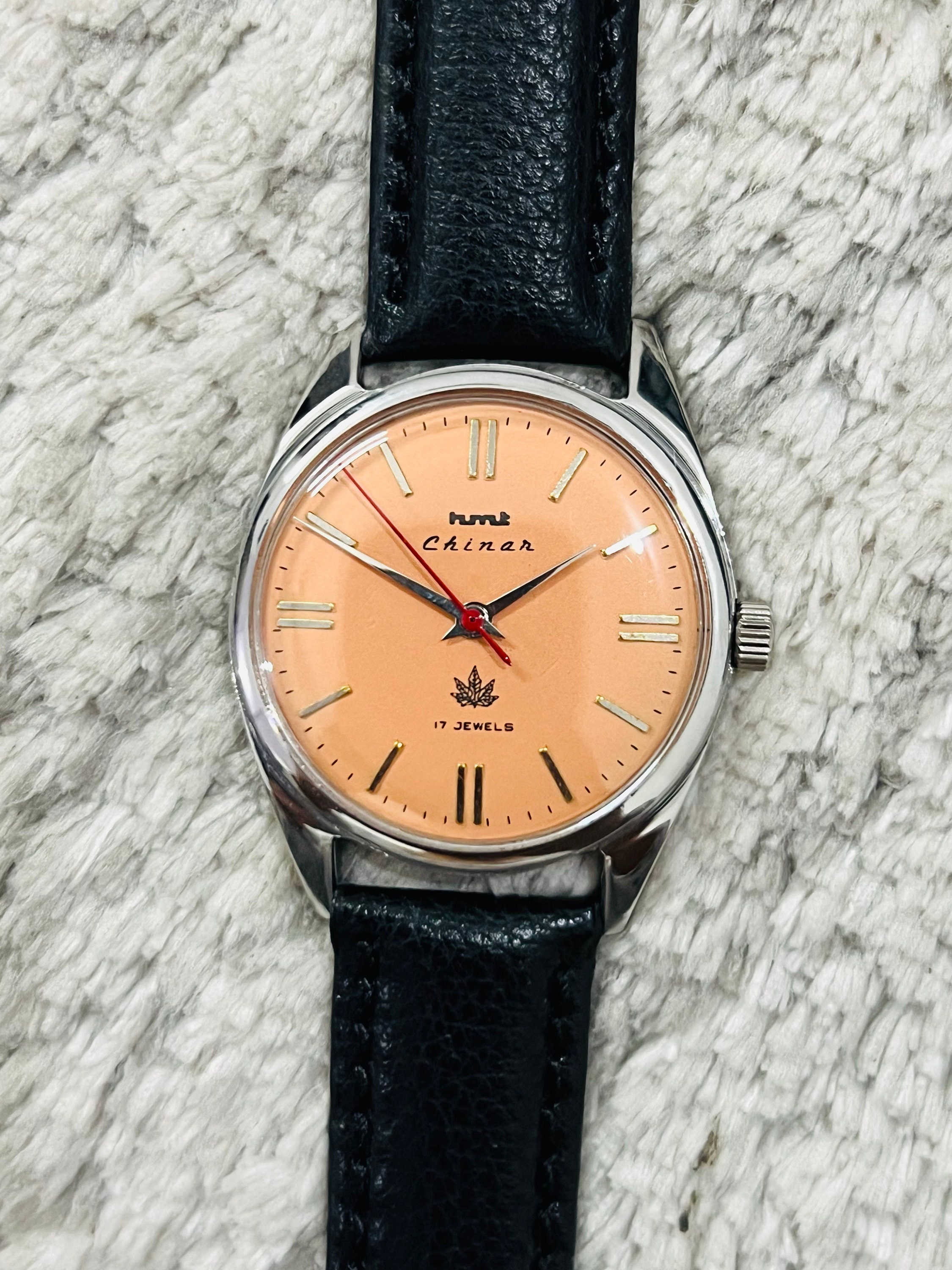 Vintage HMT Chinar Manual Winding Salmon Dial 17jewels Men’s Wrist ...