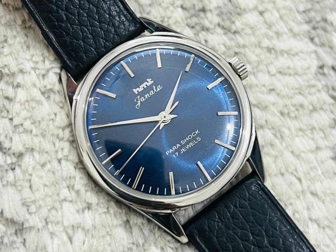 Vintage HMT Janata Manual Winding Rare Blue Dial 17jewels Men’s Wrist ...