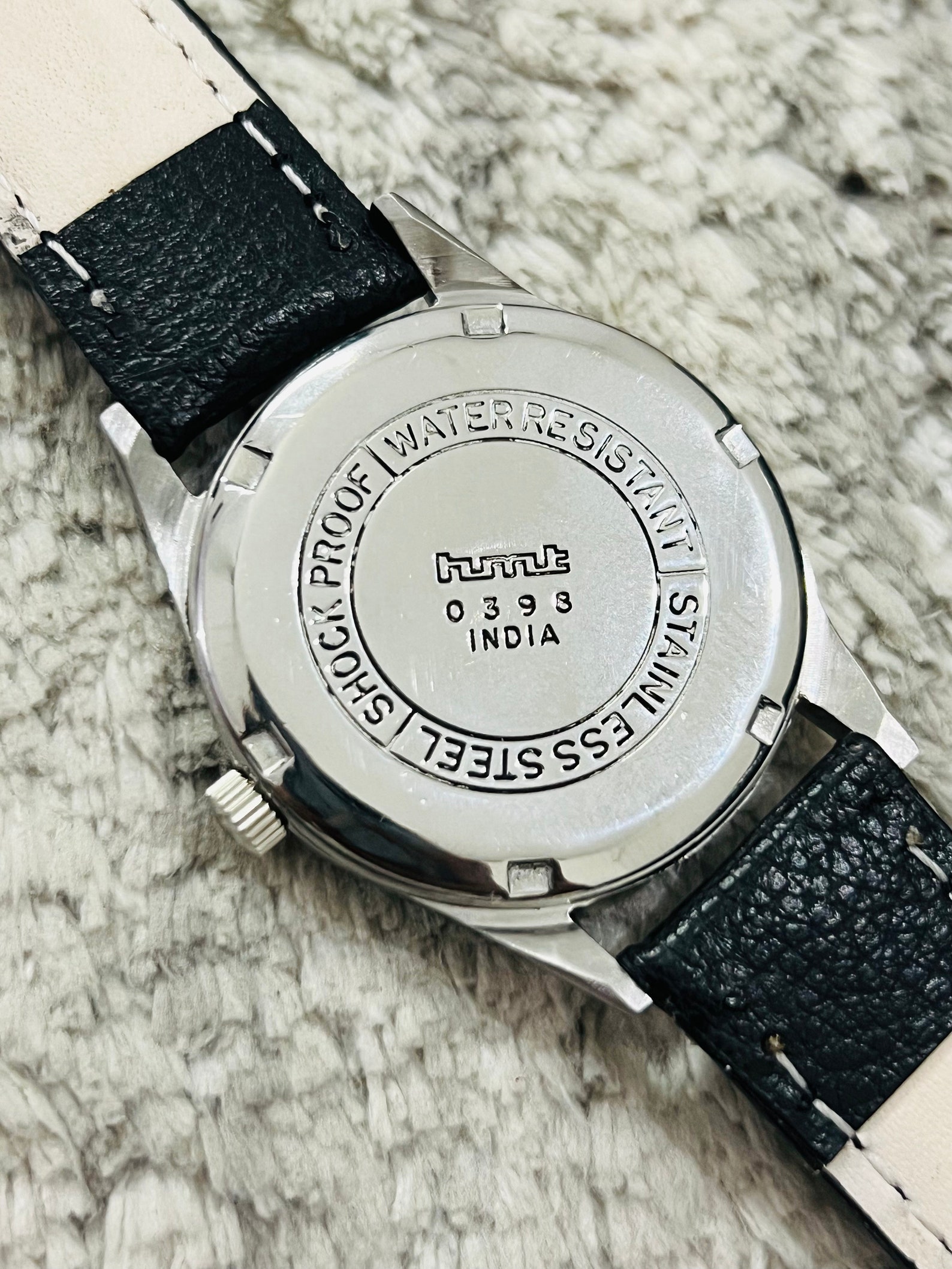 Vintage HMT Chinar Manual Winding Rare Black Dial 17jewels Men’s Wrist ...