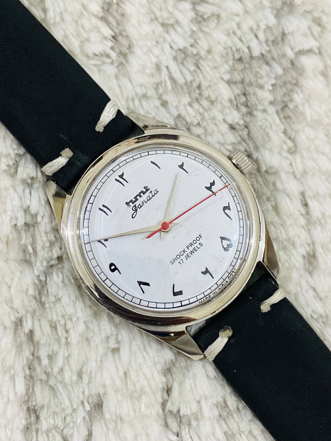 Vintage HMT Janata Mechanical Arabic Numerals Handwinding White Dial ...