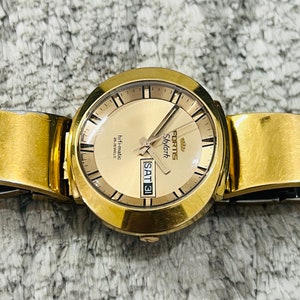 Vintage NOS Fortis Skylark HIFI-MATIC Golden Dial Swiss Made Wrist ...