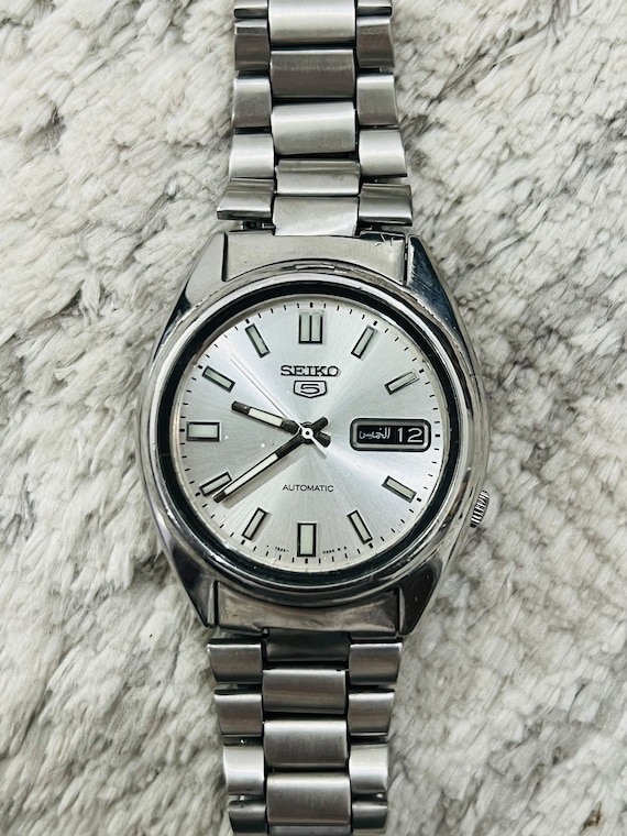 Vintage Seiko 5 Automatic Grey Dial Date/Day Movement… - Gem