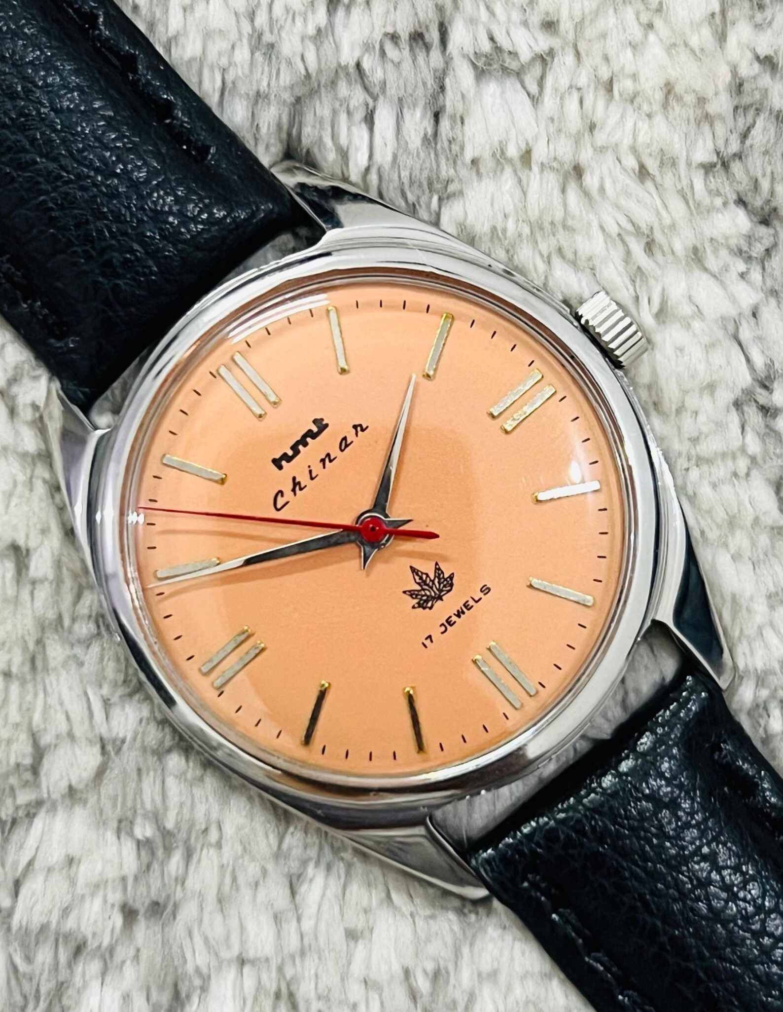 Vintage HMT Chinar Manual Winding Salmon Dial 17jewels Men’s Wrist ...