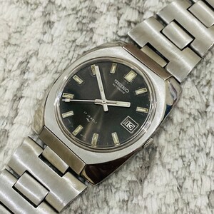 Vintage Seiko Mechanical Automatic Black Dial Movement No.7005-8180 date 17jewels Men's Wrist ...
