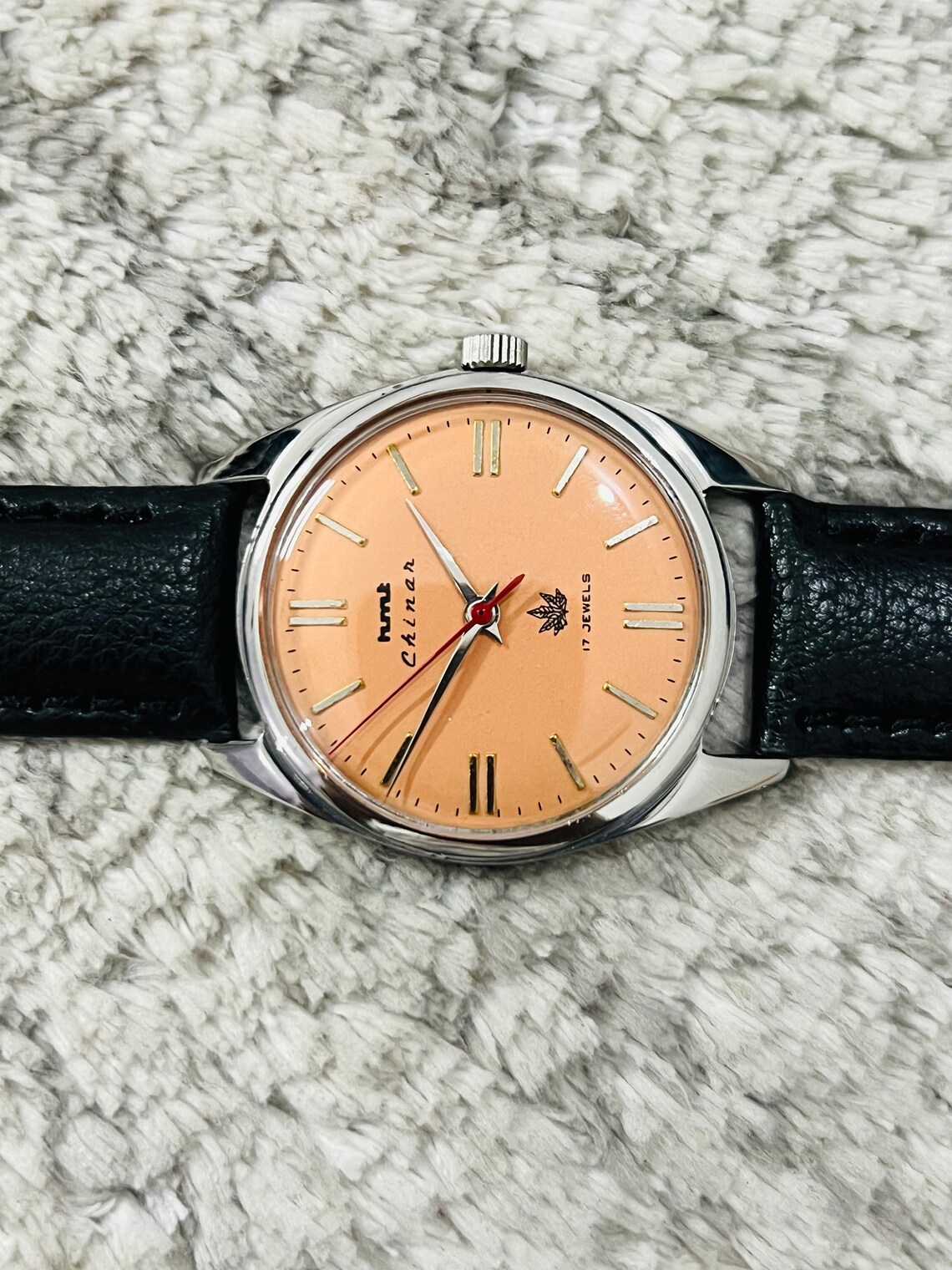 Vintage HMT Chinar Manual Winding Salmon Dial 17jewels Men’s Wrist ...