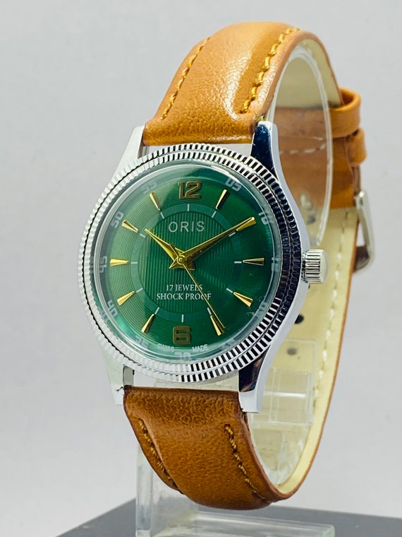 Vintage Rare ORIS Green Dial Mechanical Hand Winding … - Gem