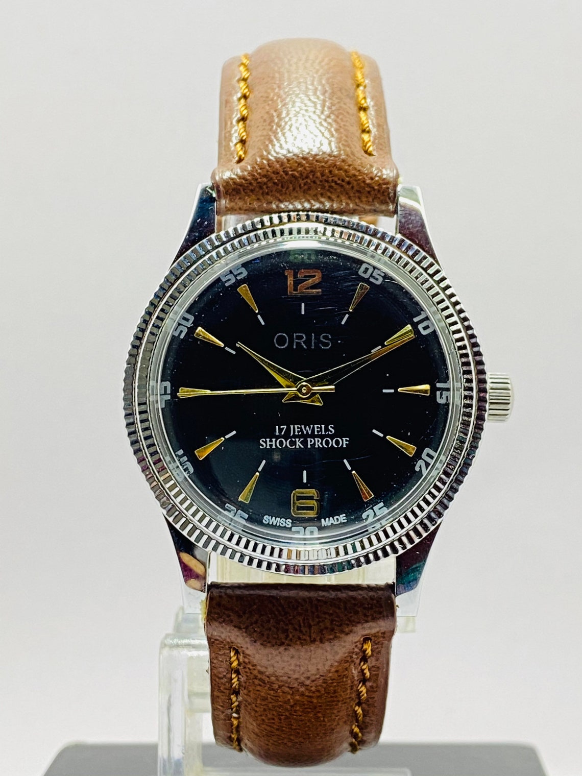 Rare Vintage ORIS Black Dial Hand Winding Wrist Watch - Etsy