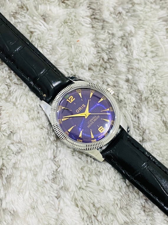 Rare Vintage ORIS Purple Dial Hand Winding Wrist watc… - Gem