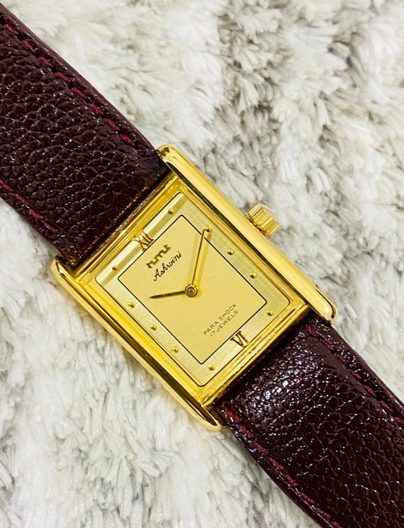 Vintage HMT Ashwini Tank Golden Dial Gold Plated Hand… - Gem
