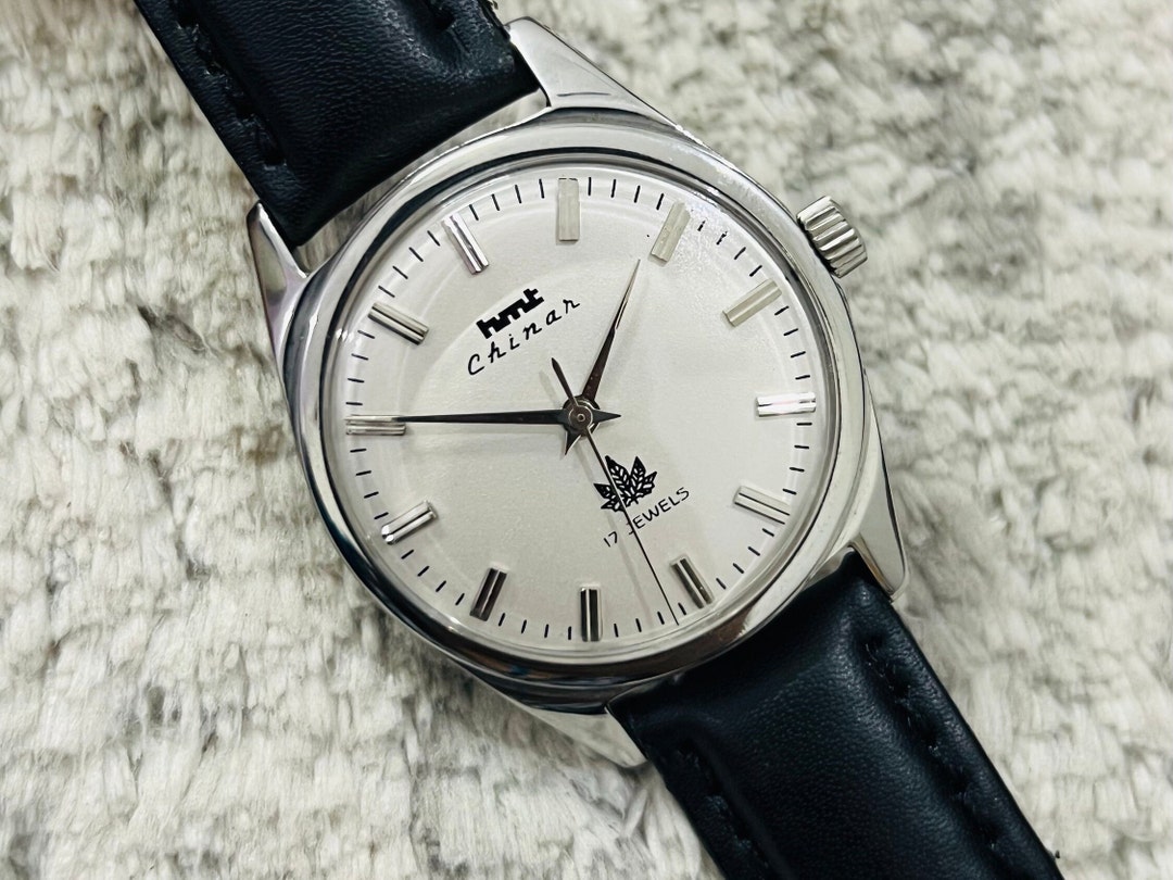 Vintage Rare HMT Chinar White Dial Manual Winding Vintage Watch ...