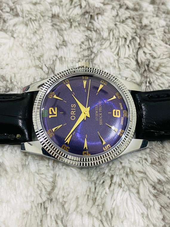 Rare Vintage ORIS Purple Dial Hand Winding Wrist watc… - Gem