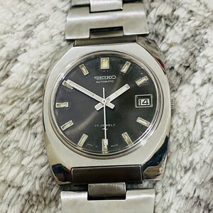 Vintage Seiko Mechanical Automatic Black Dial Movement No.7005-8180 date 17jewels Men's Wrist ...