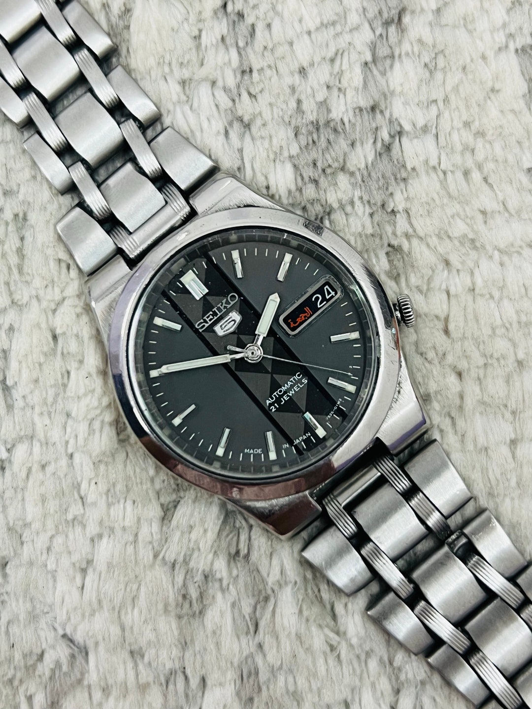 Vintage Seiko 5 Automatic Movement No.6309-720c Grey Dial Day/date ...