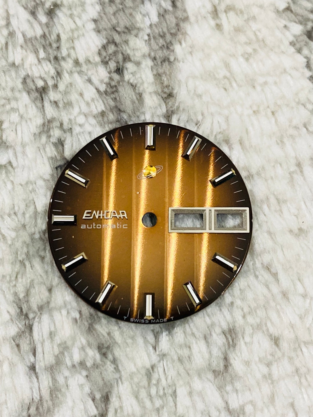 Enicar Automatic Watch Original Date/day Brown Dial - Etsy