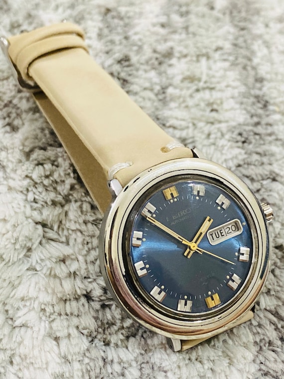 Vintage Rare Seiko Automatic Blue Dial Movement No.70… - Gem