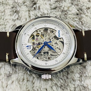 Buy HMT SKELETON SASL-02 Mechanical Automatic White Dial Mens Wrist ...