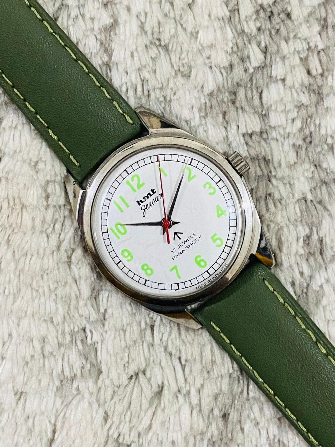 Vintage HMT Jawan Mechanical Handwinding White Dial 17jewels Mens Wrist ...