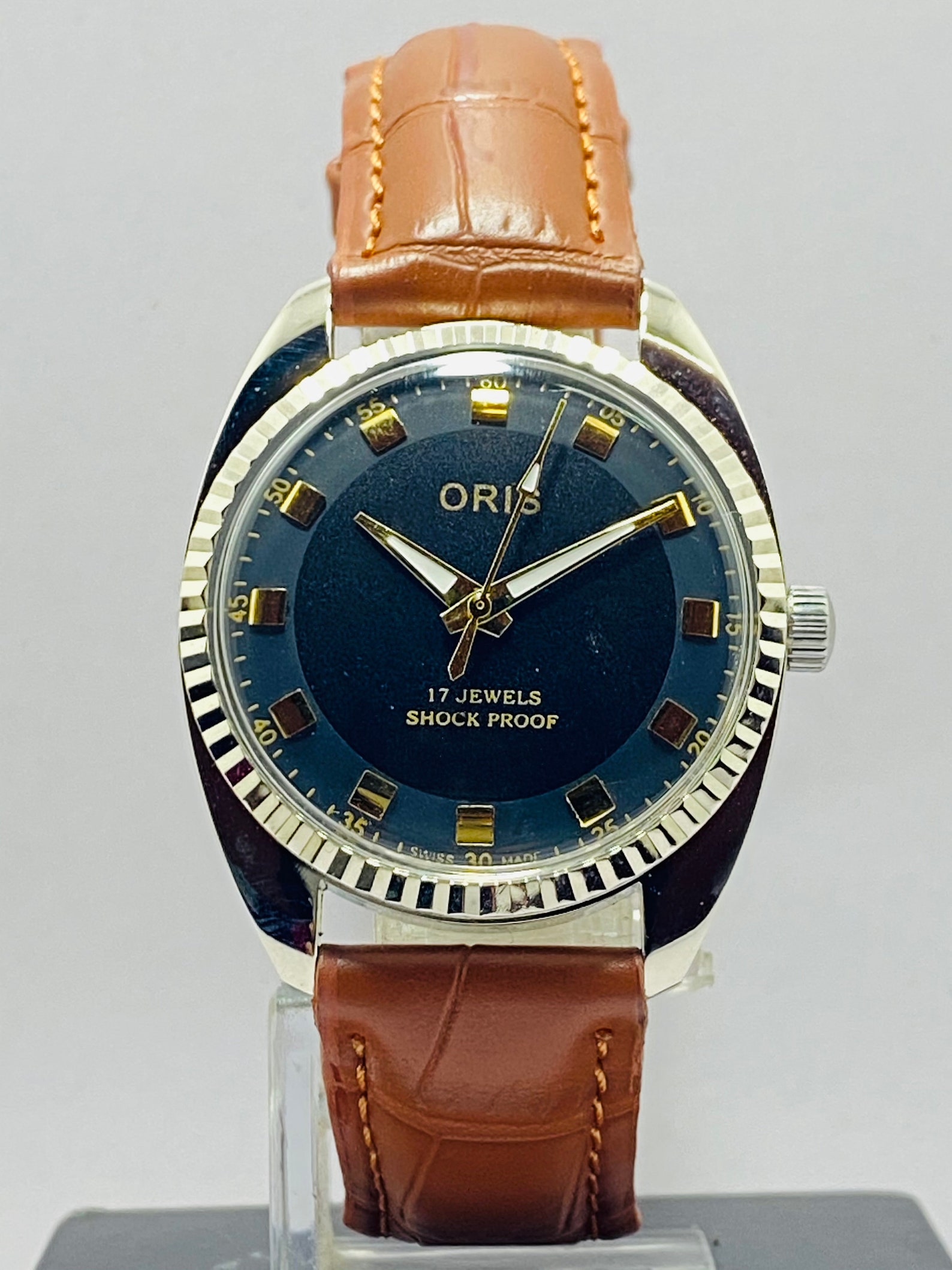 Rare Vintage ORIS Black Dial Hand Winding Wrist Watch | Etsy