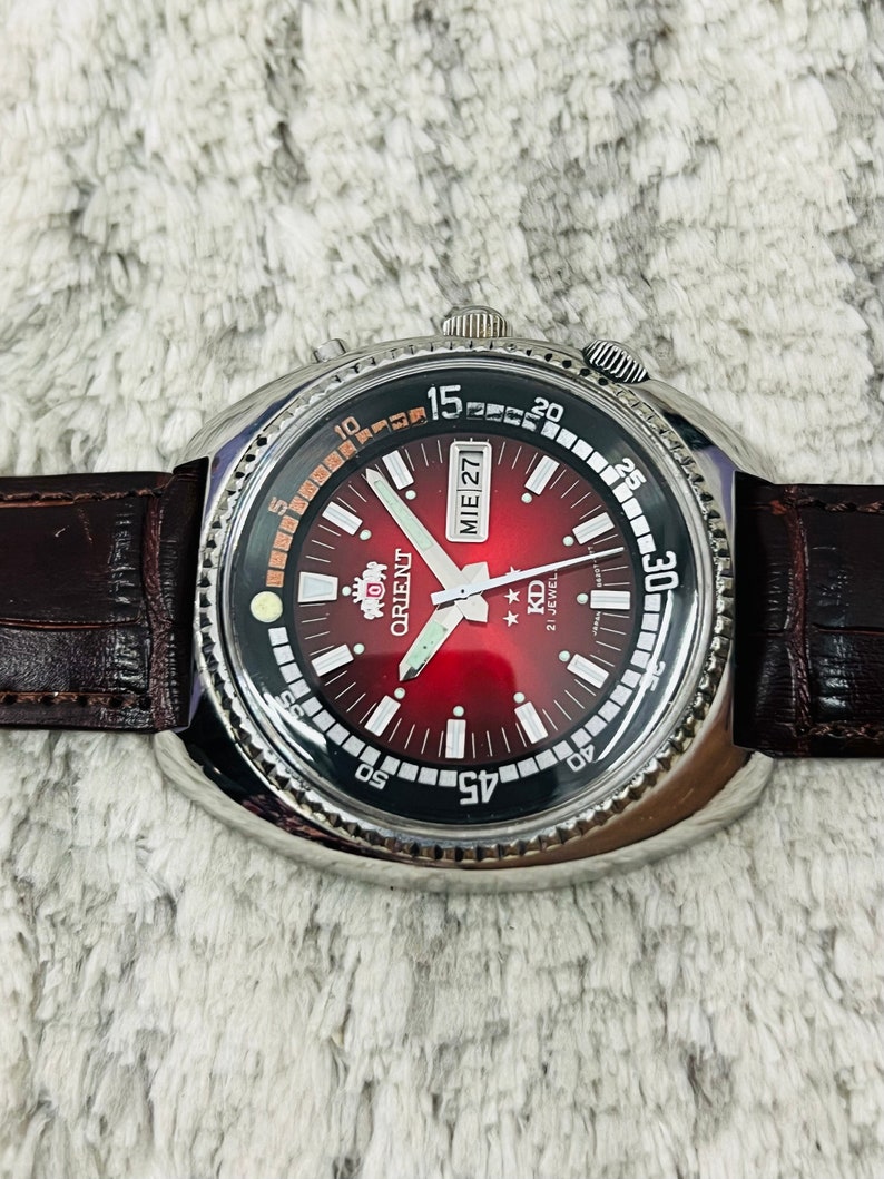 Vintage Ultra Rare Orient King Diver Automatic Red Dial 21jewels Date ...