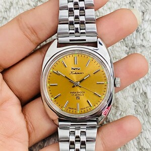 Vintage Hmt Kohinoor Yellow Dial 17jewels Handwinding Vintage Watch ...