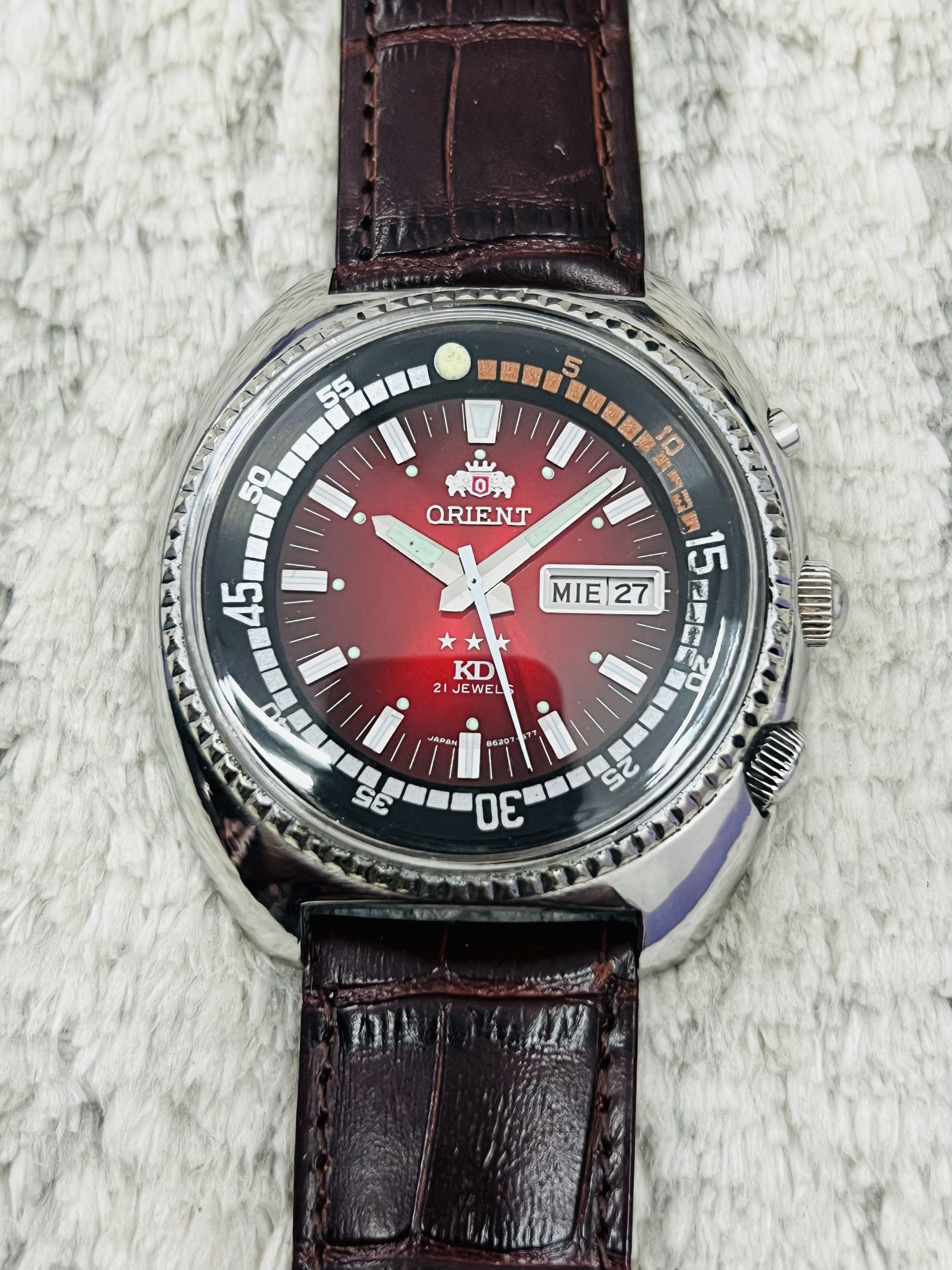 Vintage Ultra Rare Orient King Diver Automatic Red Dial 21jewels Date ...