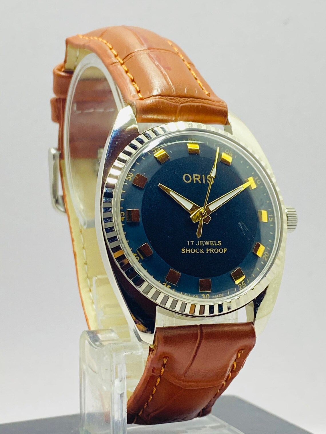 Rare Vintage ORIS Black Dial Hand Winding Wrist Watch | Etsy