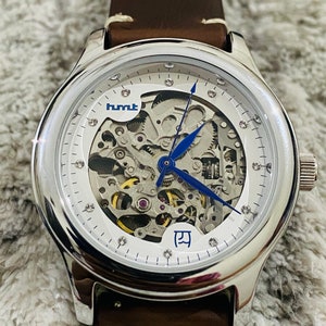 Buy HMT SKELETON SASL-02 Mechanical Automatic White Dial Mens Wrist ...