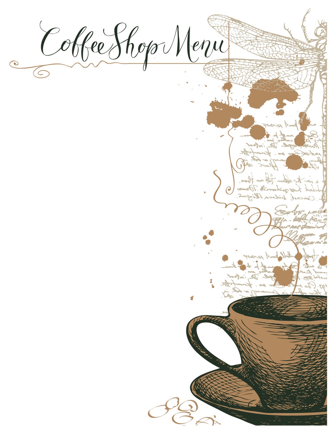 Coffee Menu - Printable (3 Colors) - Etsy