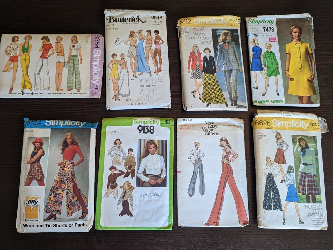 Vintage Collection of 12 Sewing Patterns From 1950s-1970s | Womens and ...
