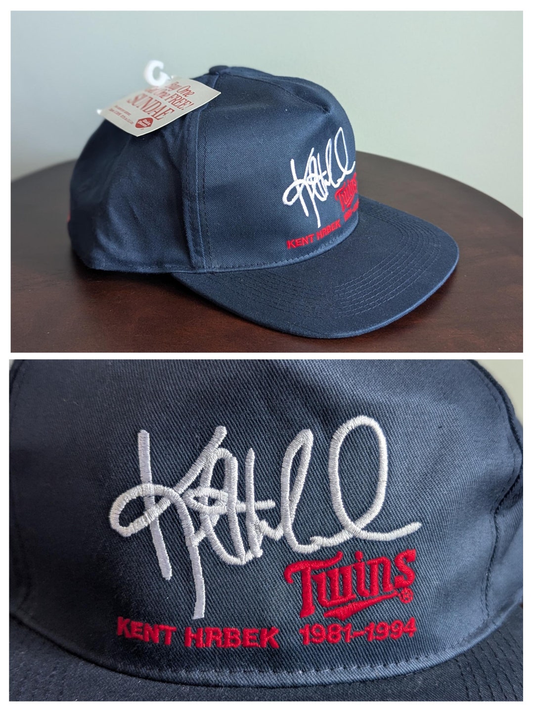 Vintage Kent Hrbeck Baseball Cap 1981-1994 Minnesota Twins Hat Navy ...
