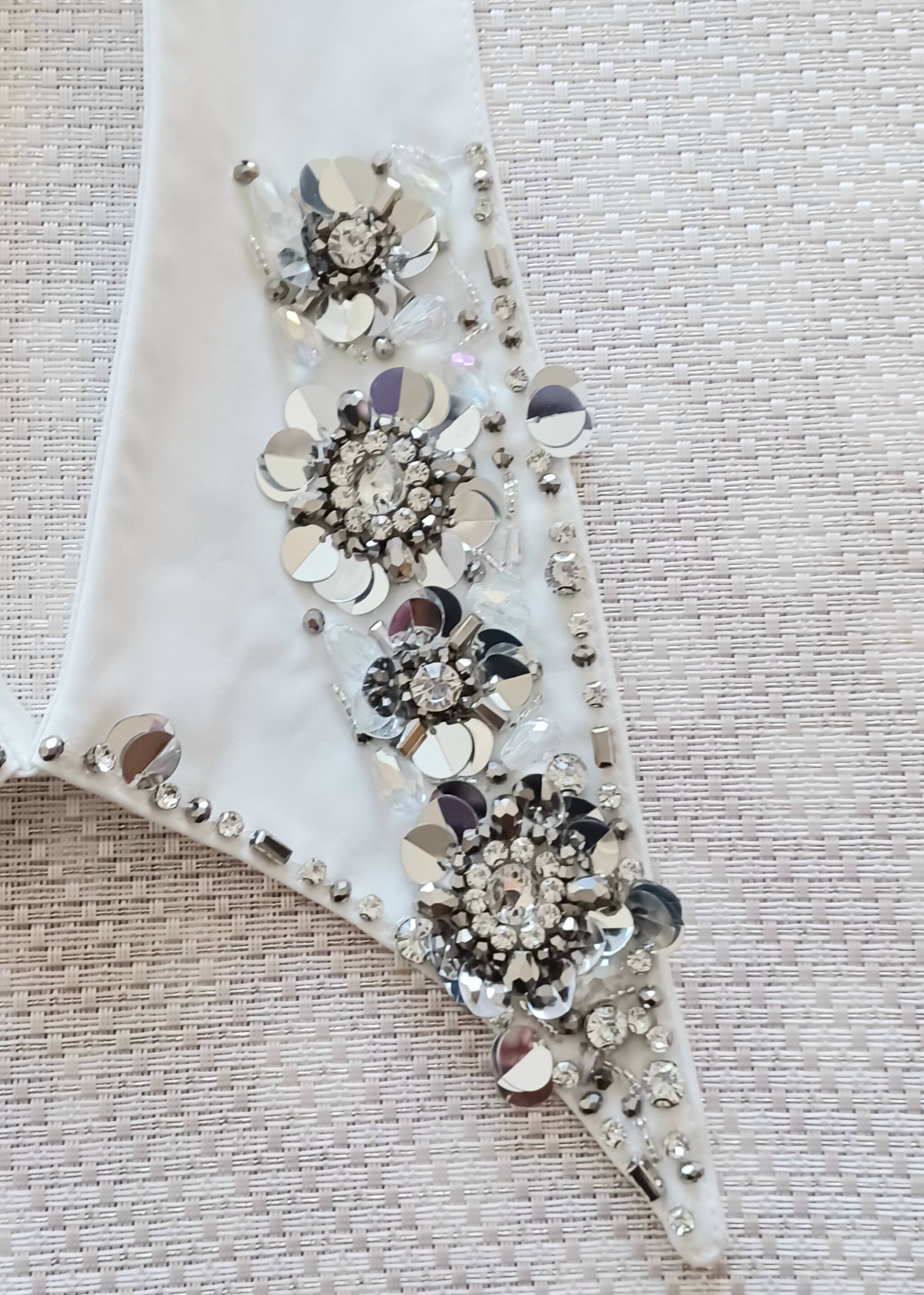 Silver and White Metallic Oversized Collar. Detachable Collar,chiffon ...