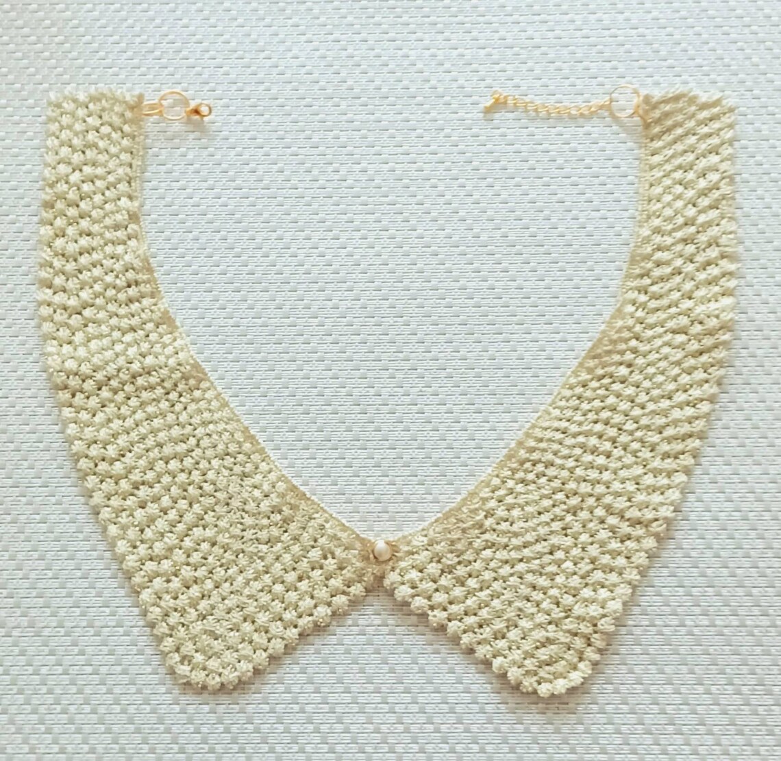 Vintage Look Gold Woven Lace Collar,peter Pan Collar in Gold,delicate ...