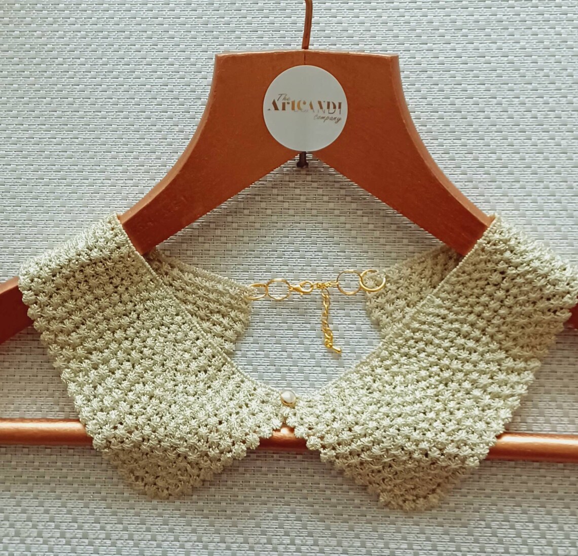 Vintage Look Gold Woven Lace Collar,peter Pan Collar in Gold,delicate ...