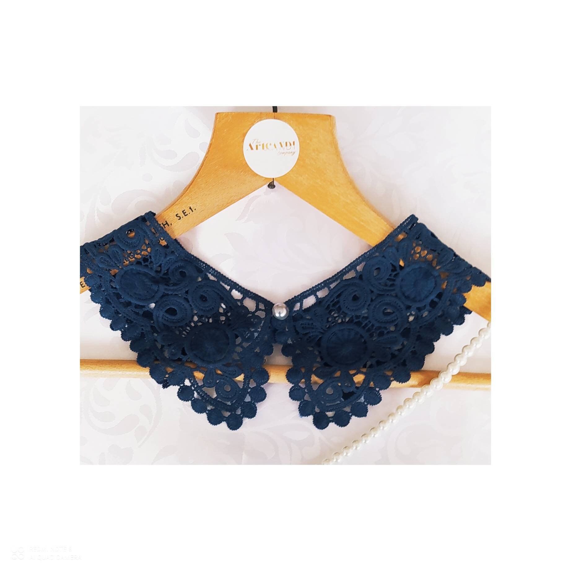 Navy Blue Peter Pan Collar,delicate Detachable Collar,lace Collar ...