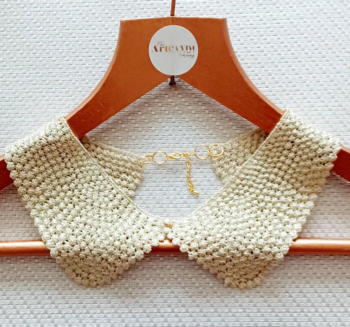 Vintage Look Gold Woven Lace Collar,peter Pan Collar in Gold,delicate ...