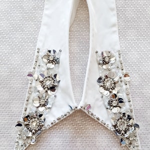 Silver and White Metallic Oversized Collar. Detachable Collar,chiffon ...