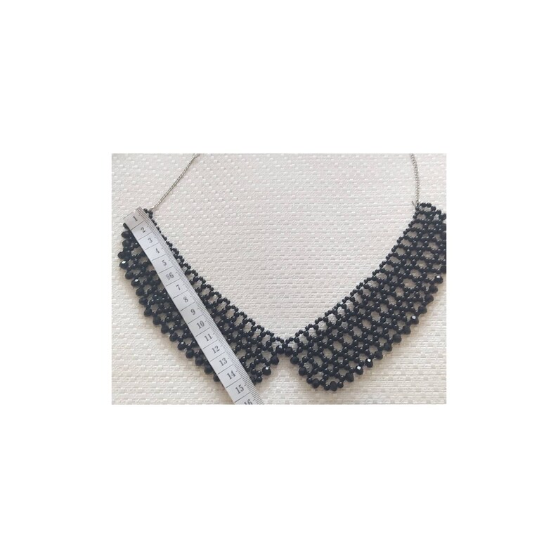 Black Detachable Pearl Collar.vintage Beaded Faux Pearl Collar Necklace ...
