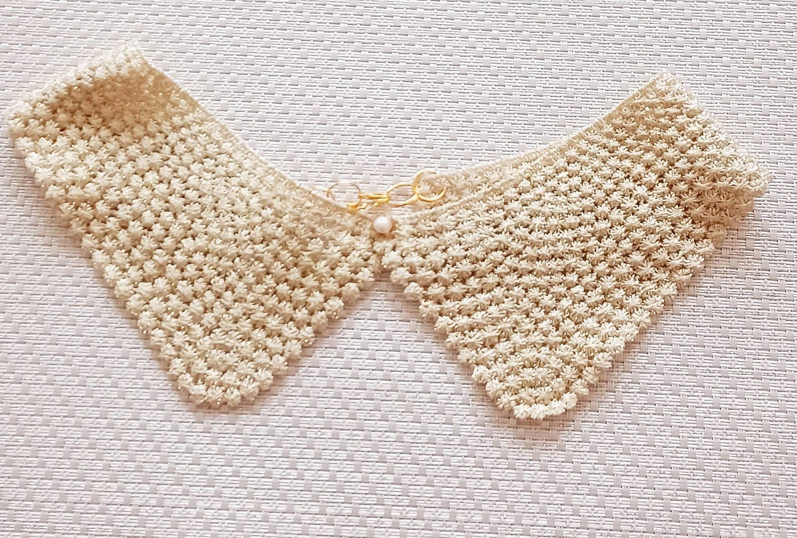 Vintage Look Gold Woven Lace Collar,peter Pan Collar in Gold,delicate ...