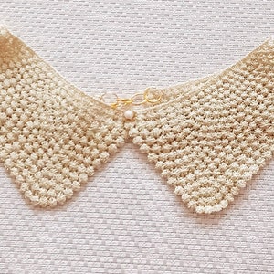 Vintage Look Gold Woven Lace Collar,peter Pan Collar in Gold,delicate ...