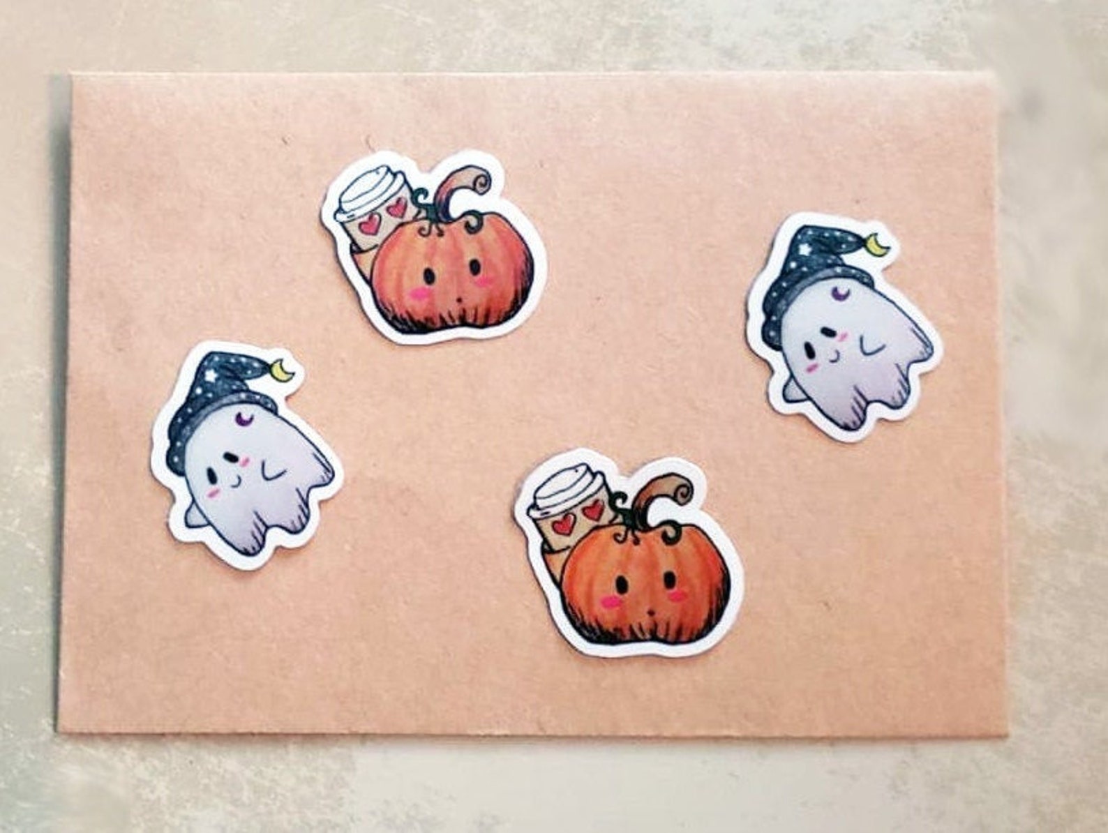 Cute Halloween Sticker Set 4 Stickers - Etsy