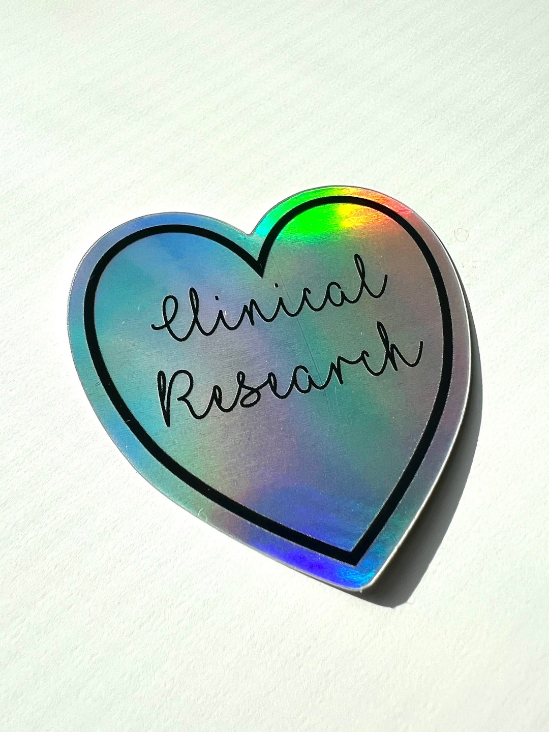 HOLOGRAPHIC Vinyl Sticker, Decal, Waterproof, Clinical Research Heart ...
