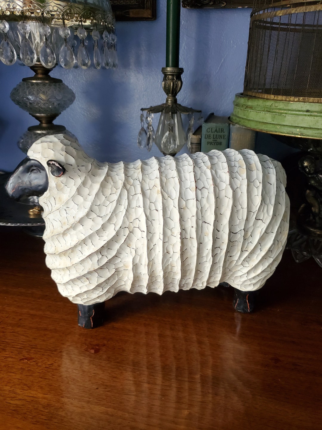 Large Rustic Sheep Statue Folk Art Farmhouse Decor - Etsy