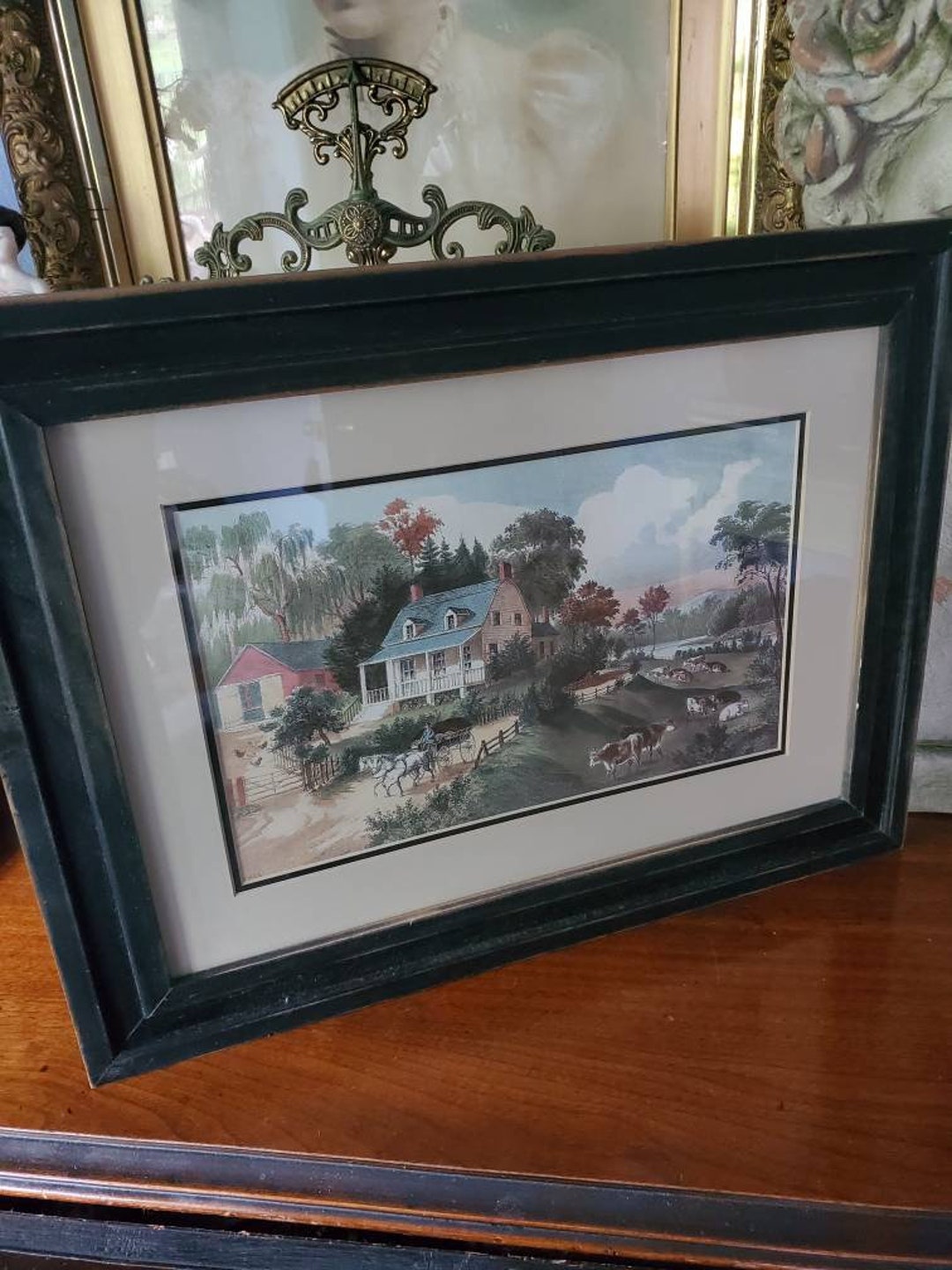 Vintage Print Framed American Homestead Summer Farm Print - Etsy